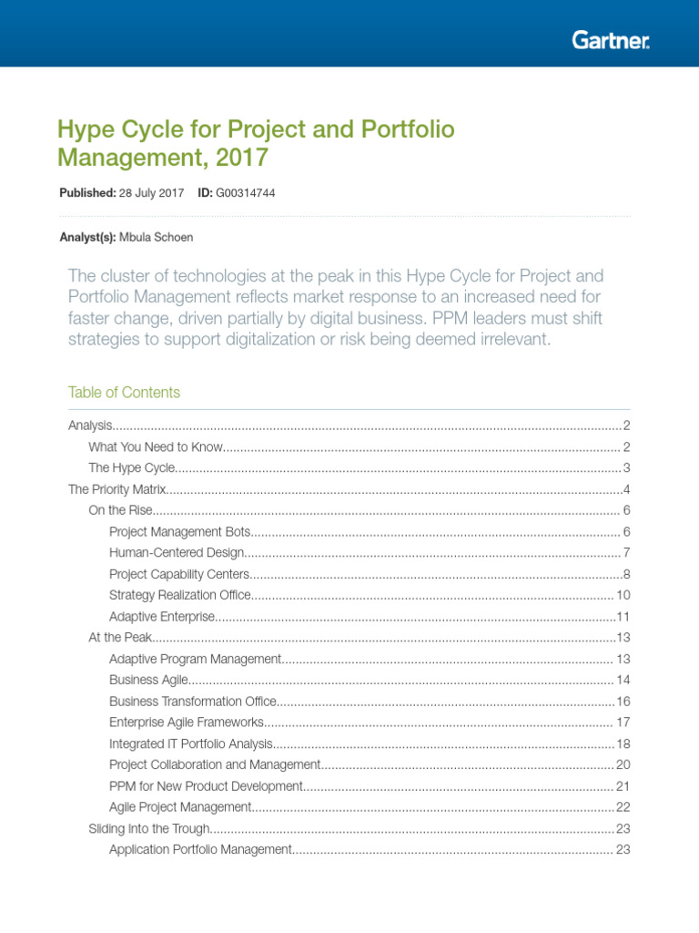 2017 Hype Cycle for Project Management | PDF | Agile Software ...