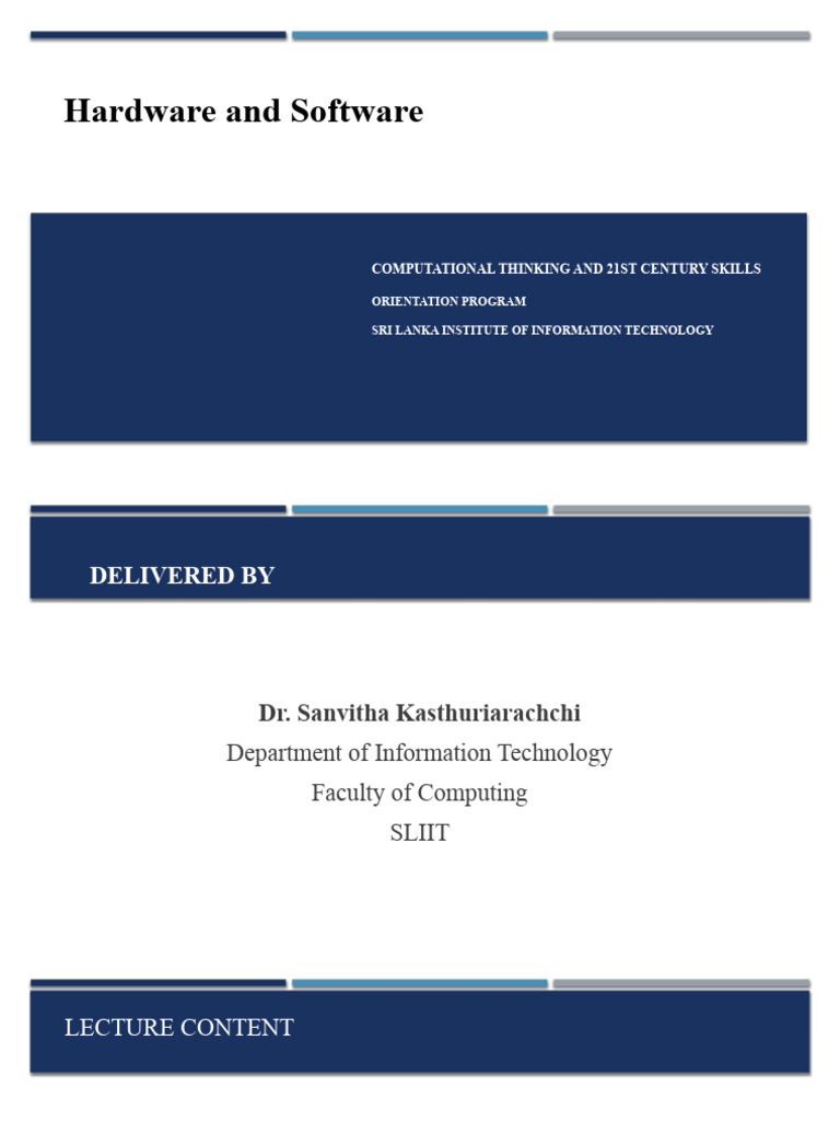 Hardware And Software Pdf Computer Data Storage Computer Hardware