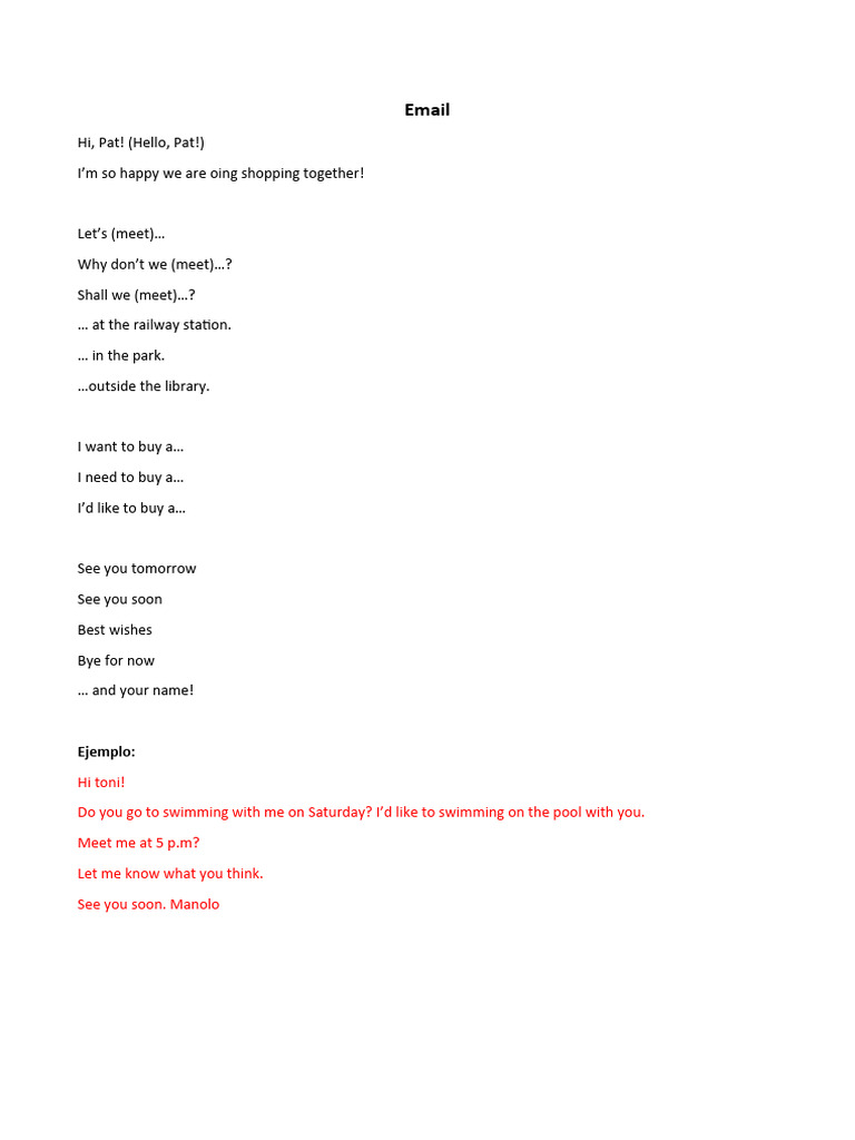 Ejemplos de Writing | PDF