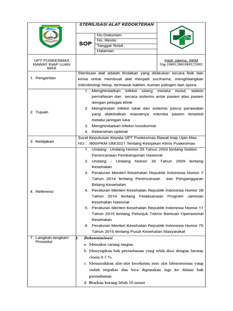 Sop Steril Alkes | PDF