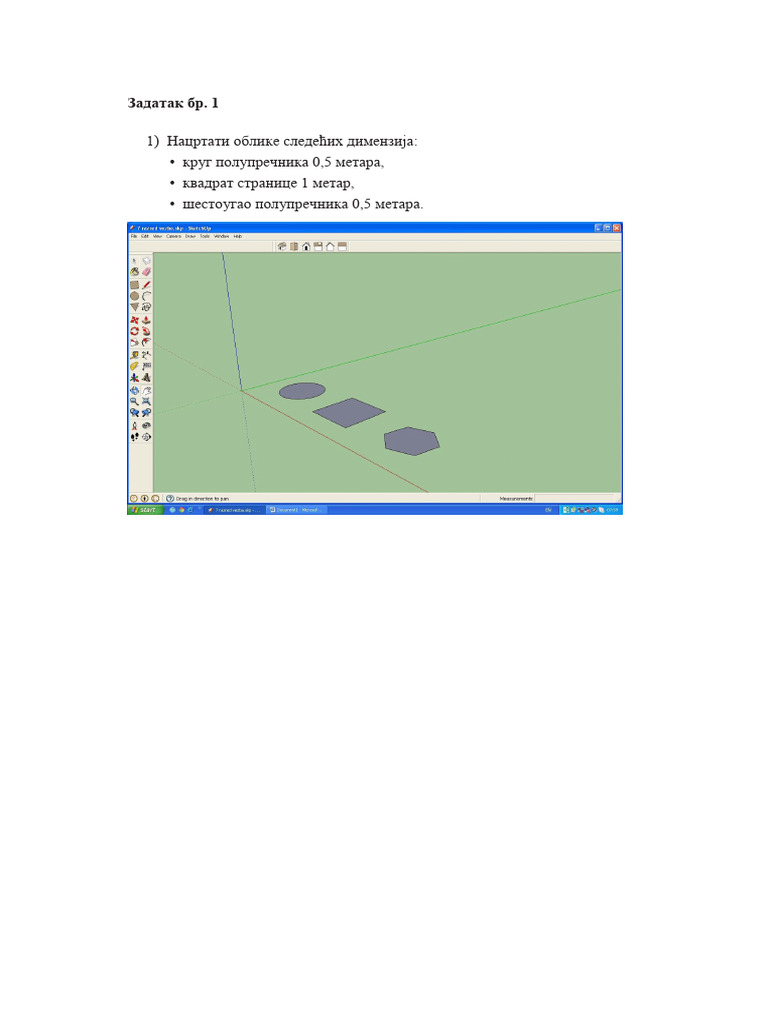 Google Sketch Up Vezba 1 | PDF