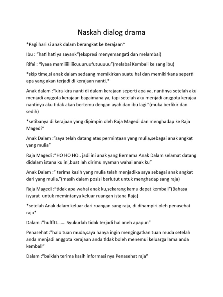 Naskah Dialog Drama | PDF