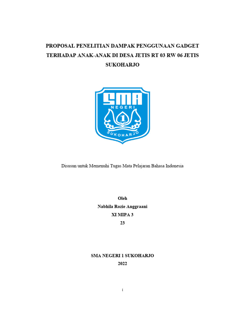 Proposal Penelitian Pengaruh Penggunaan Gadget Pada Anak | PDF Proposal Penelitian Pengaruh Penggunaan Gadget Pada Anak | PDF