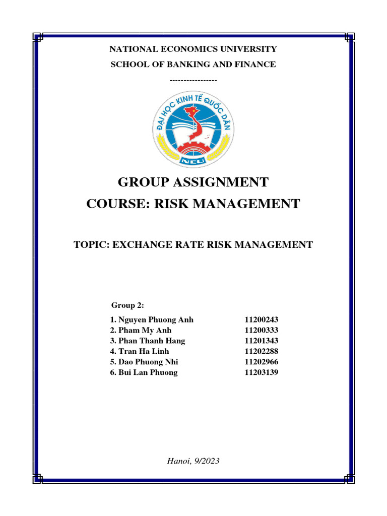 Group 2 Exchange Rate Risk Management Report 1 | PDF | Financial Risk ...