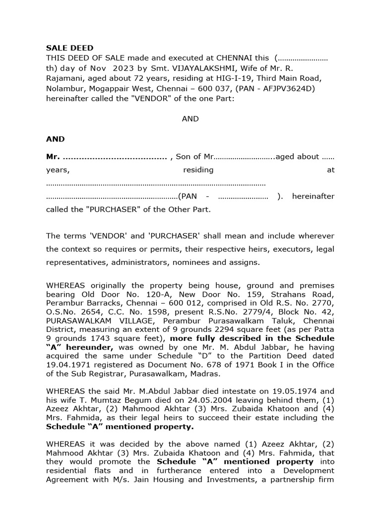 Sale Deed | PDF | Deed | Mortgage Law