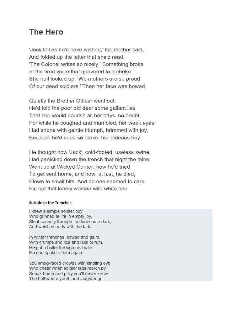 War Poems: Loss and Remembrance | PDF