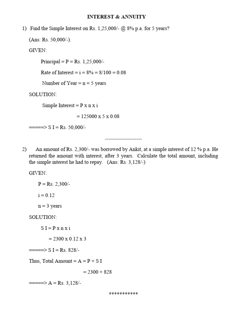 Interest & Annuity | PDF | Compound Interest | Interest