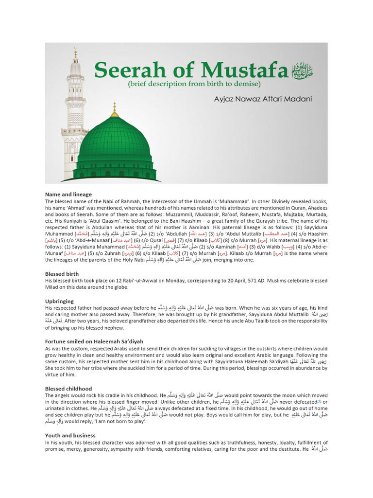 Seerat e Mustafa - Deeniyat2023 | PDF | Medina | Abrahamic Religions