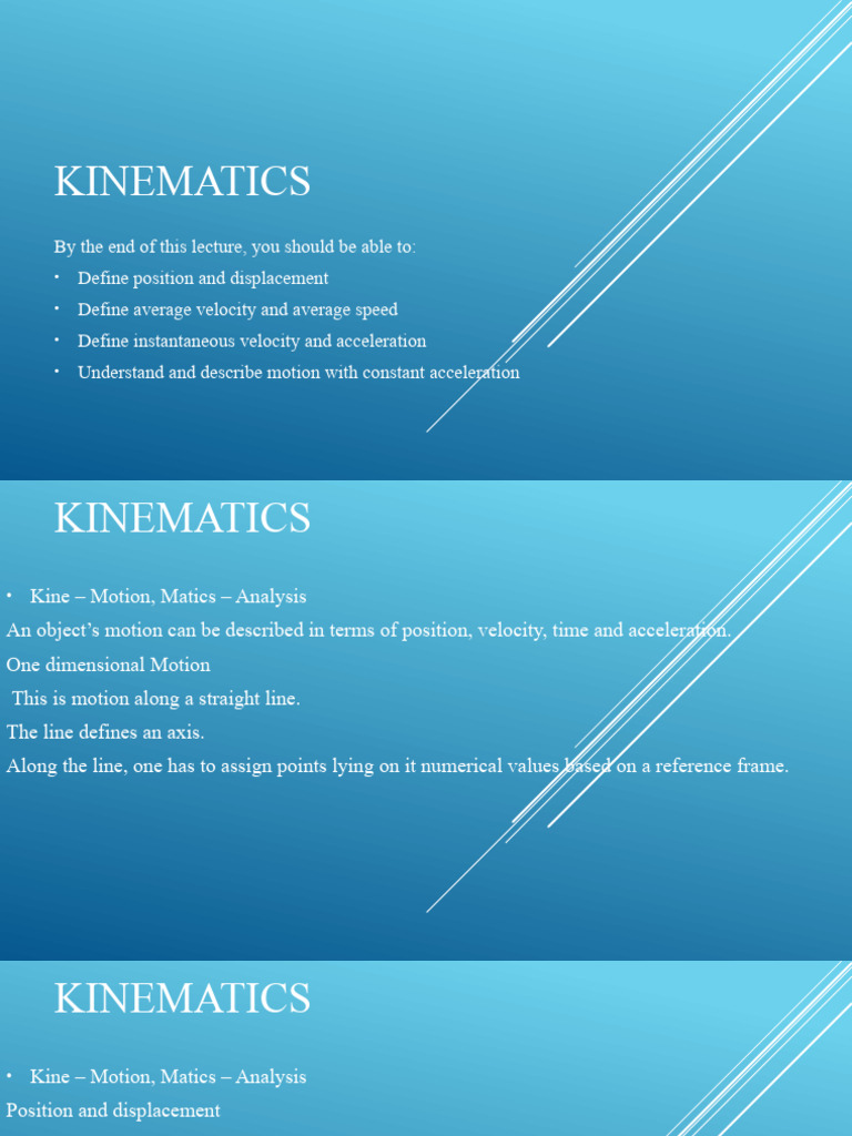2a Kinematics | PDF | Acceleration | Velocity 2a Kinematics | PDF | Acceleration | Velocity