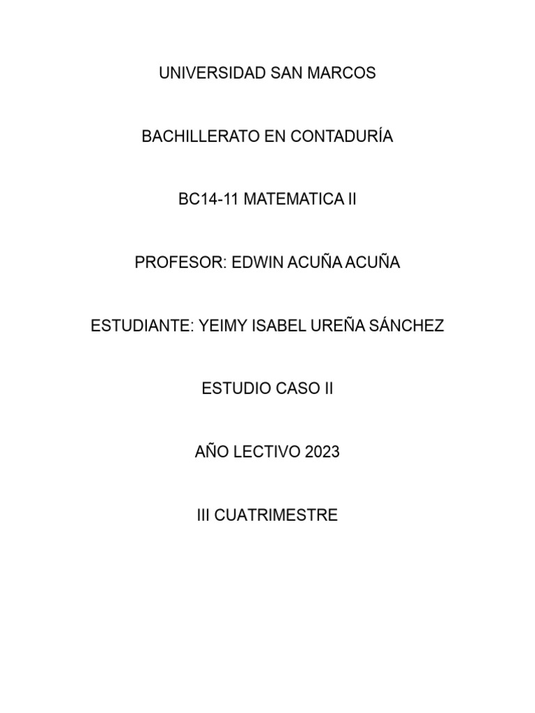 Estudio Caso 2 Matematicas | PDF
