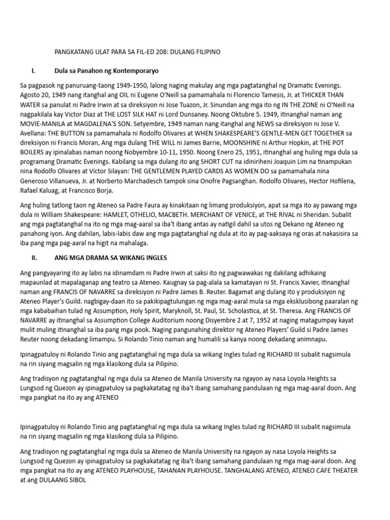 JAWOD - #Dula Sa Panahon NG Kontemporaryo - GROUP REPORT SA FIL-ED 208 ...