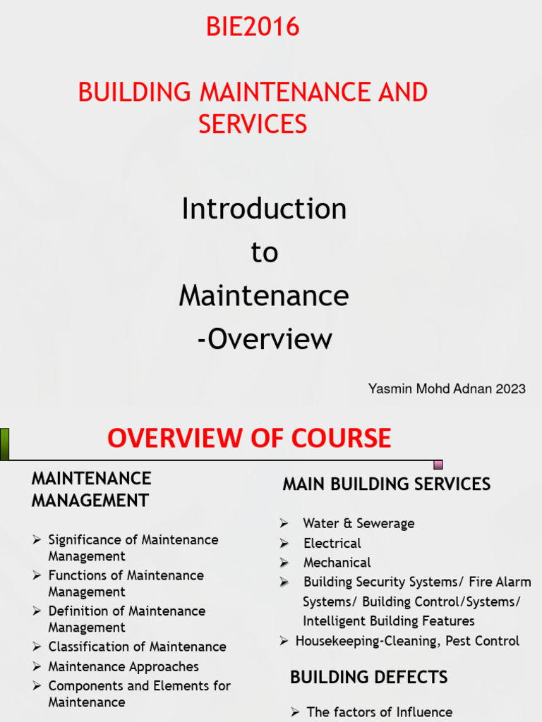1maintenance M Introduction WK1 | PDF | Security Alarm | Efficient ... 1maintenance M Introduction WK1 | PDF | Security Alarm | Efficient ...