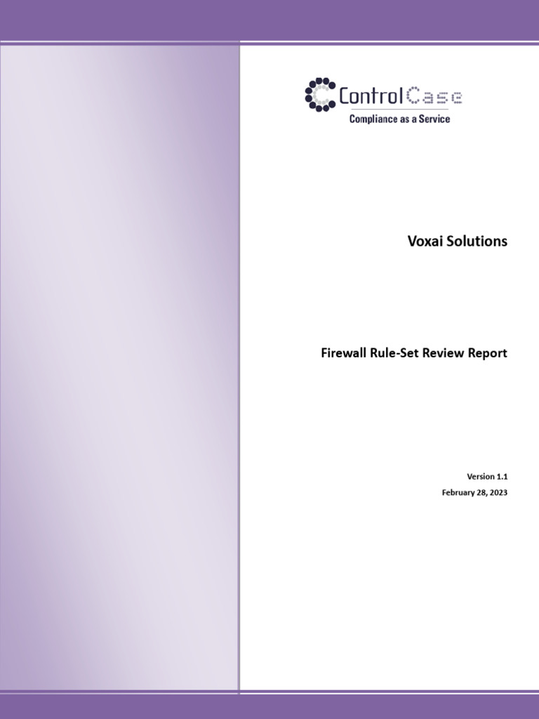 Voxai Solutions Firewall Ruleset Review H1 Report v1.1 February 28 2023 C | PDF | Computer ...