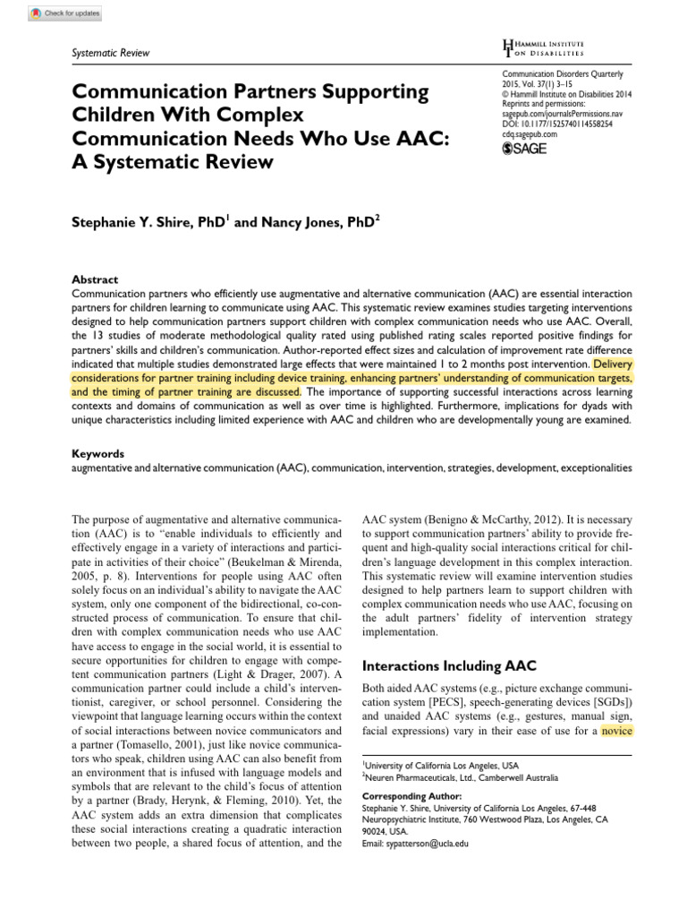 Communication Partner Supporting Students Use AAC | PDF | Autism ...