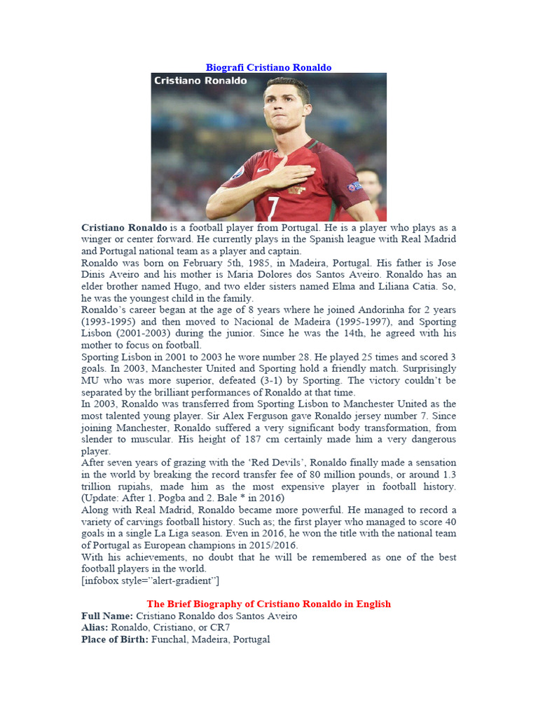 Biografi Cristiano Ronaldo | PDF | La Liga | Sports