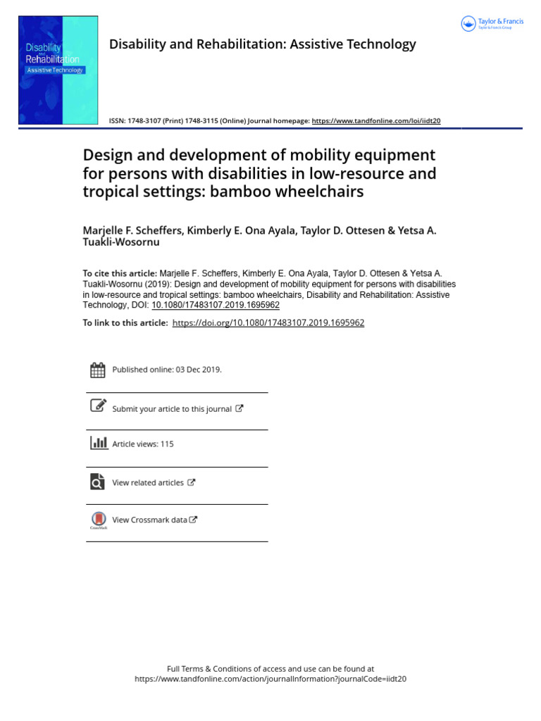 Design and Development of Mobility Equipment For Persons With ...