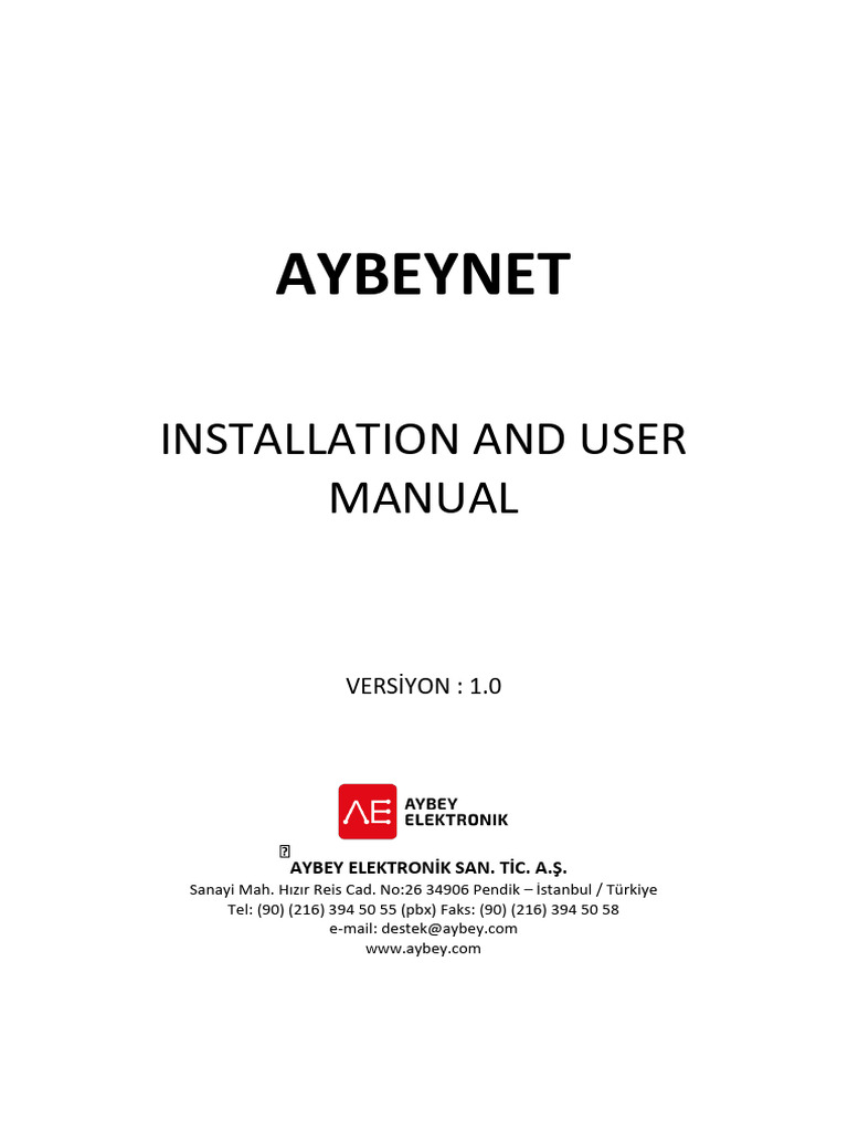 AybeyNET User Manual Rev1 0d | PDF | Parameter (Computer Programming) | Menu (Computing)