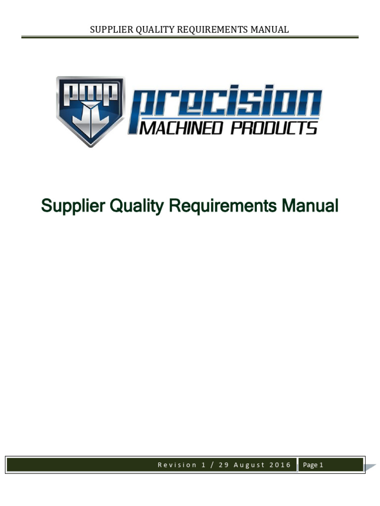 SQRM Supplier Quality RequirementsManual Rev 1 | PDF | Supply Chain ...