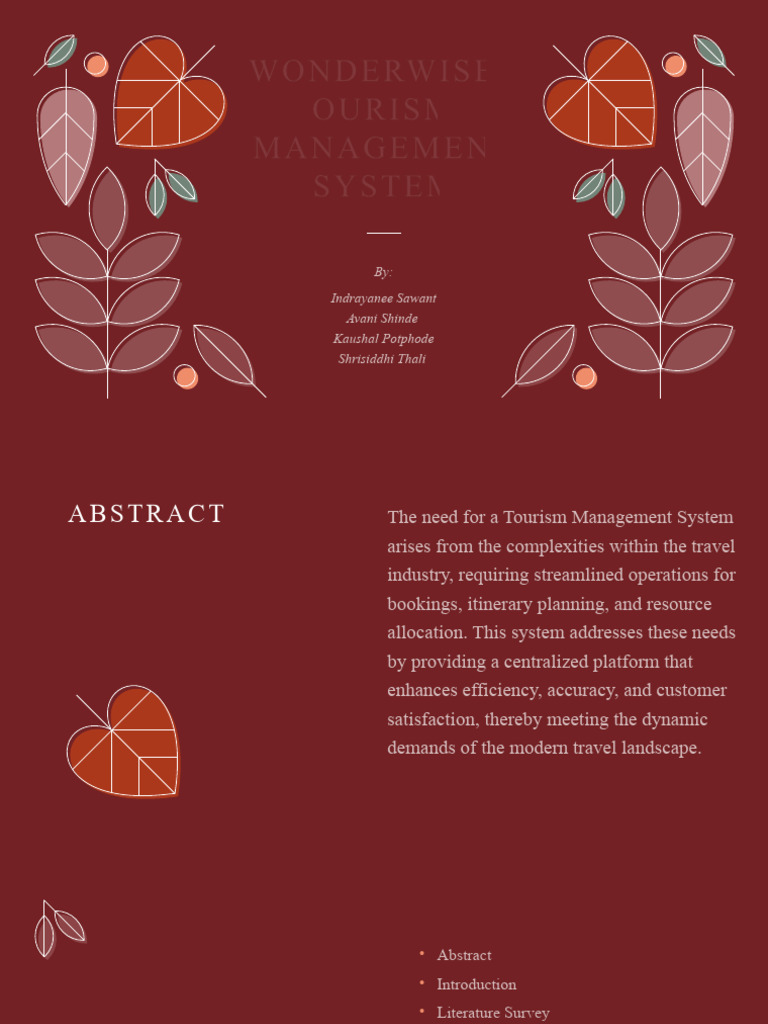 Tourism Management System | PDF | User (Computing) | Databases Tourism Management System | PDF | User (Computing) | Databases
