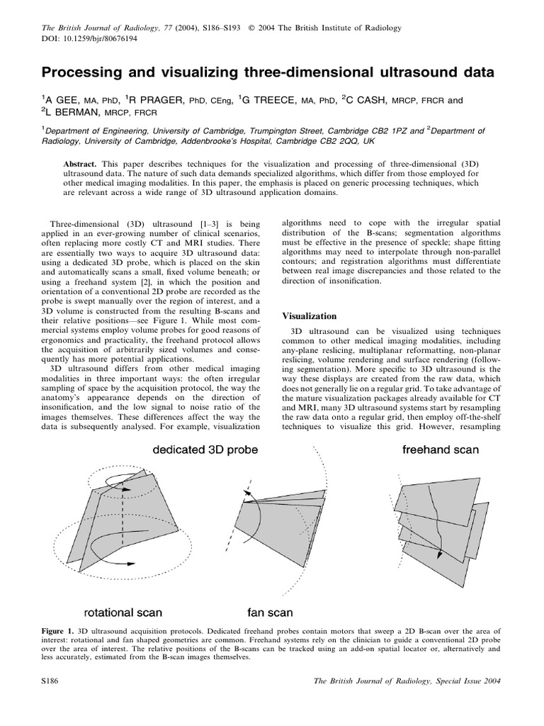 Processing and Visualizing Three-Dimensional Ultrasound Data - Gee2004 ...