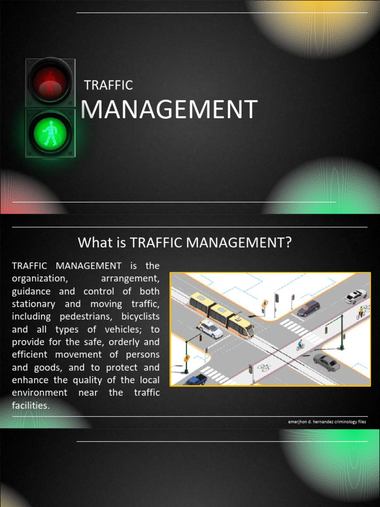 Topic 3 - Traffic Management | PDF | Traffic | Road