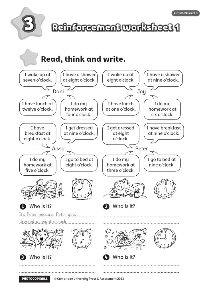 KBNGESS KidsBox Level3 Unit3 Reinforcement Worksheet 1 | PDF