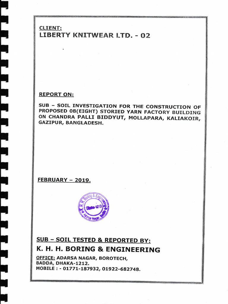 Yarn BLG - Soil Test Report | PDF | Geotechnical Engineering | Applied ...