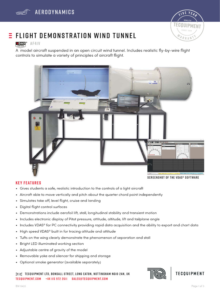 AF41V Flight Demonstration Wind Tunnel Datasheet | PDF | Aircraft | Aircraft Flight Control System