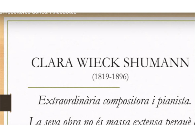 Clara Wieck Schumann 1819 - 1896 | PDF