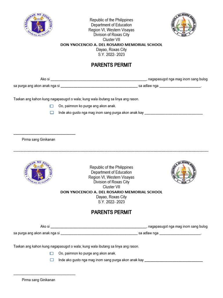 Parents Permit | PDF