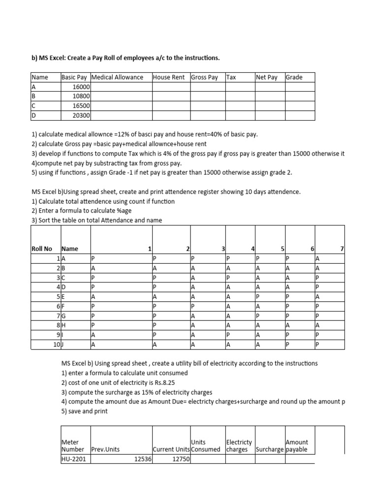 Payroll Task | PDF | Spreadsheet | Payroll