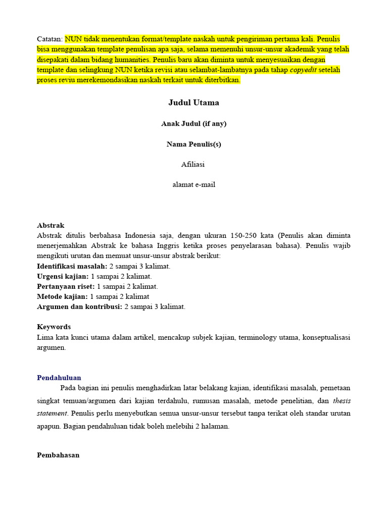 Template Nun-OTH | PDF