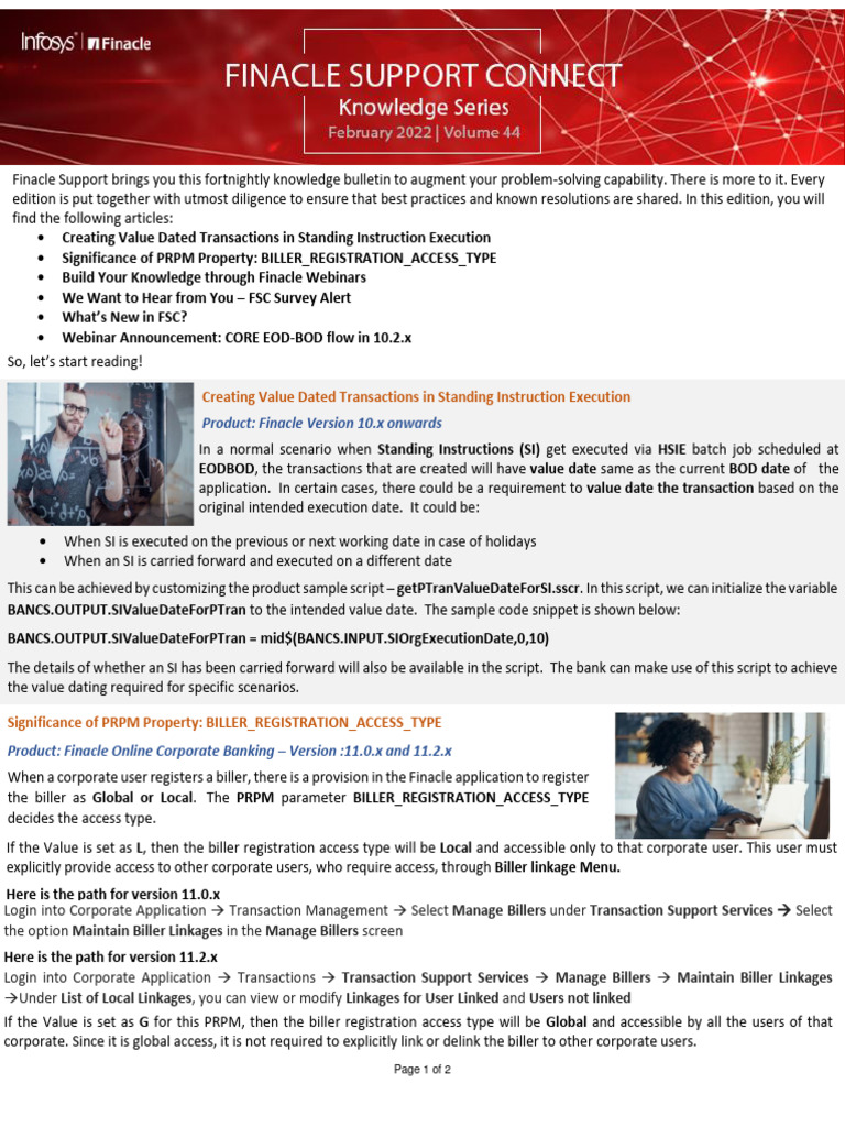 Finacle Support Connect - Vol 44 | PDF | Web Conferencing | Login