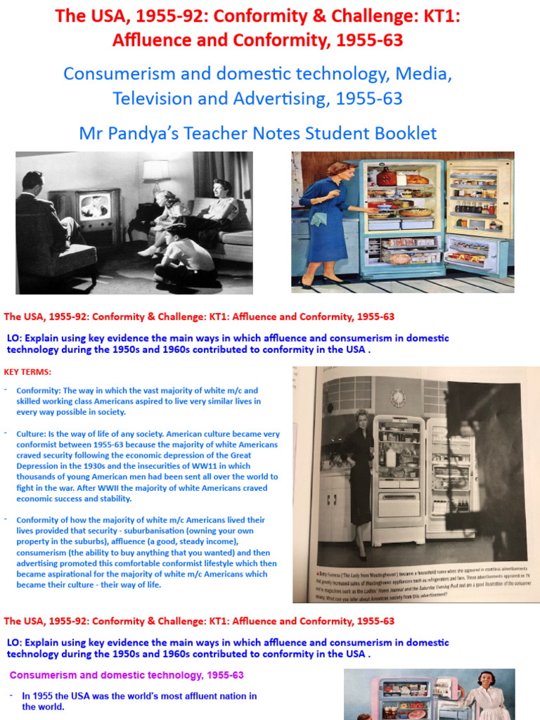 L2 - Consumer Society & The American Dream 1955-63 | PDF | Consumerism ...