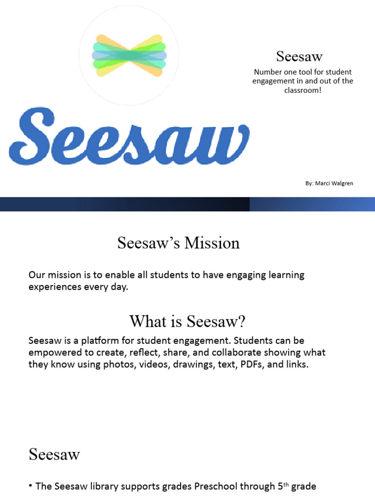 Seesaw | PDF | Application Software | Educational Technology