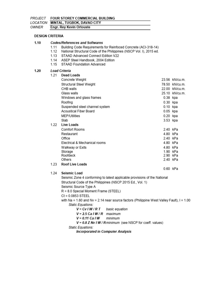 Proposed Loadings | PDF | Geotechnical Engineering | Structural Engineering