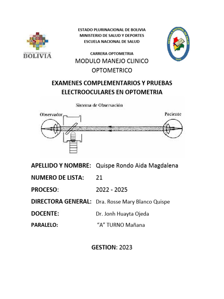 Examenes Complementarios | PDF | Ojo humano | Retina