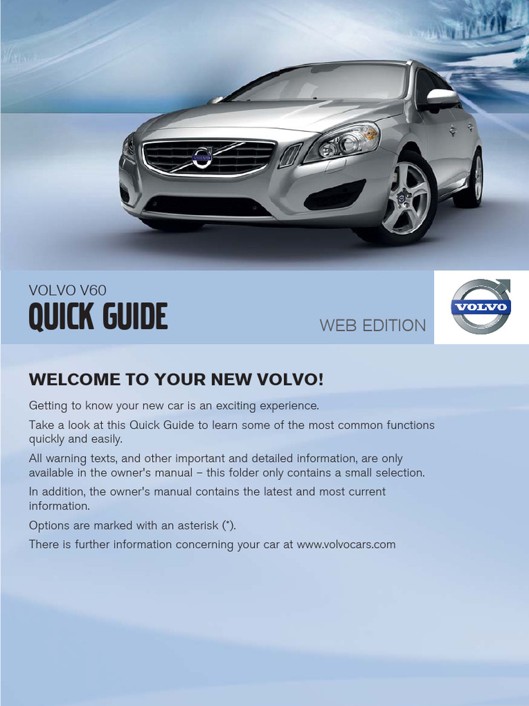 V60 Quick Guide MY12 EN tp14516 | PDF | I Pod | Manual Transmission