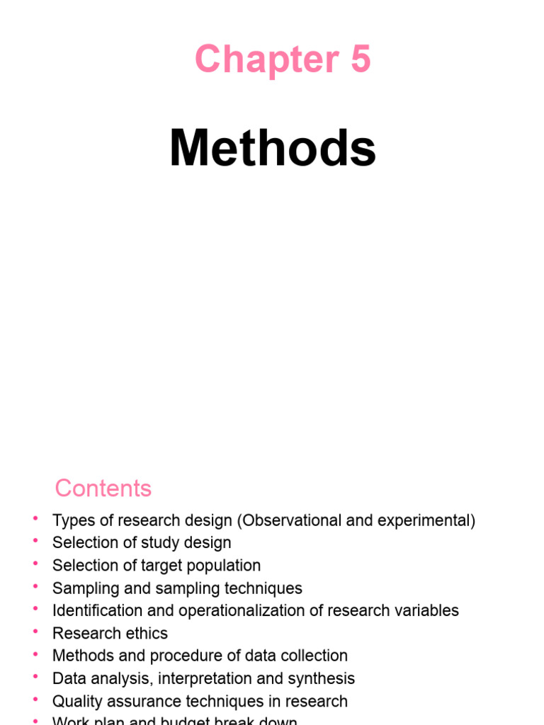 6 Methods | PDF | Sampling (Statistics) | Methodology