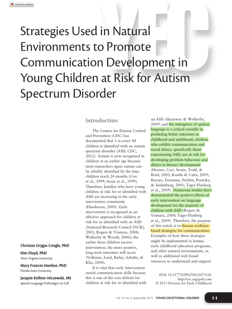 Strategies for ASD Communication Development | PDF | Autism Spectrum ...