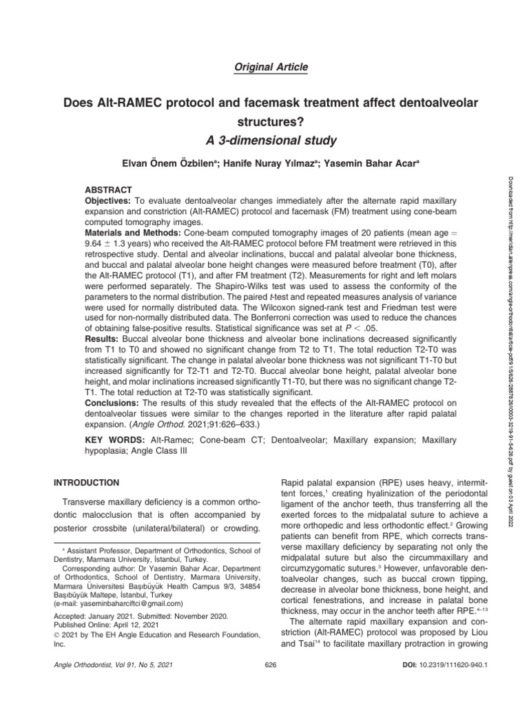 Alt Ramec - Estructuras Dentales | PDF | Orthodontics | Student's T Test