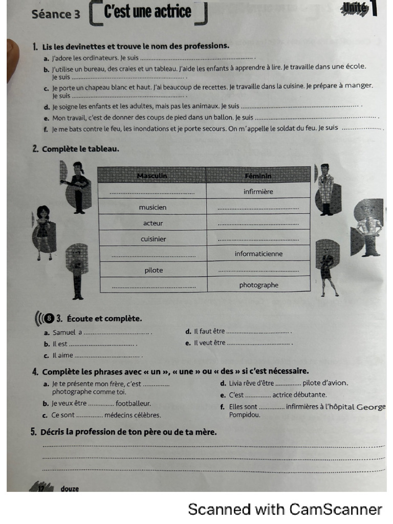 Exercice Sur Les Profession | PDF