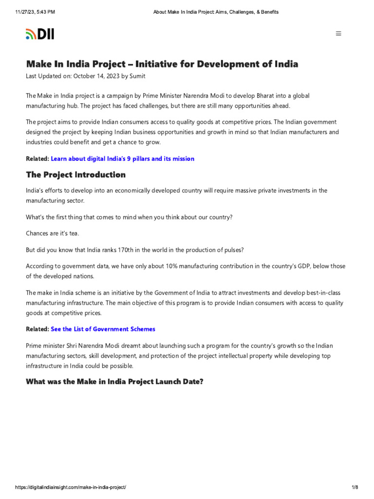 Make in India Projects | PDF