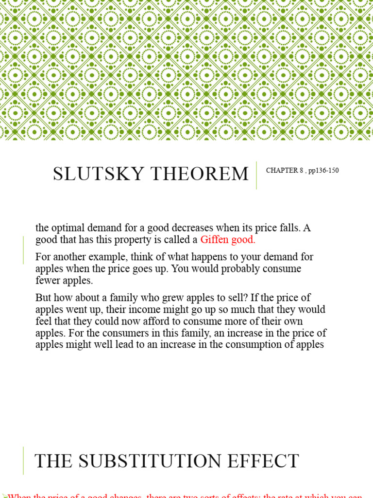 Slutsky Theorem | PDF | Demand | Economies
