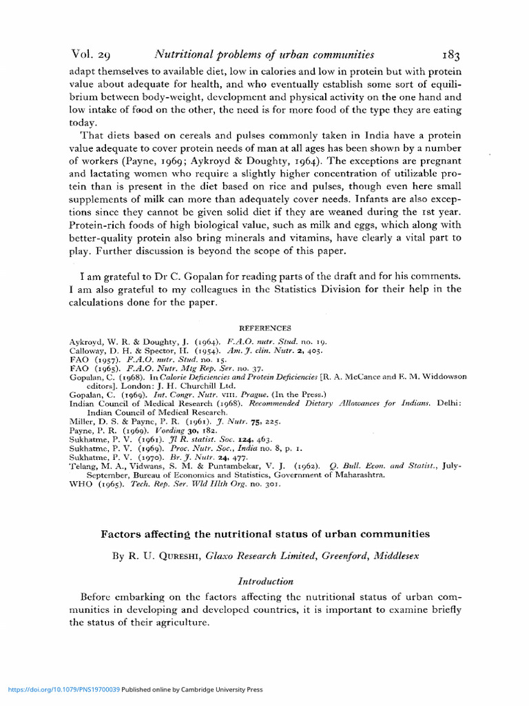 Factors Affecting The Nutritional Status of Urban Communities | PDF ...