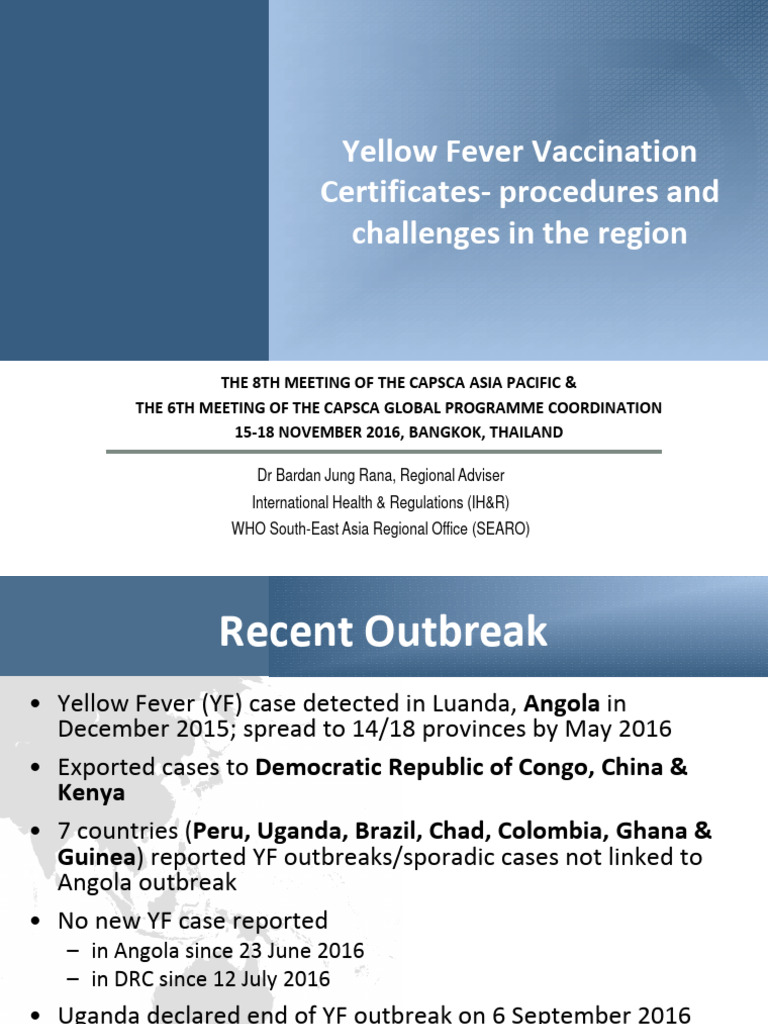 WHO - Yellow Fever Vaccination Certificates | PDF | World Health ...