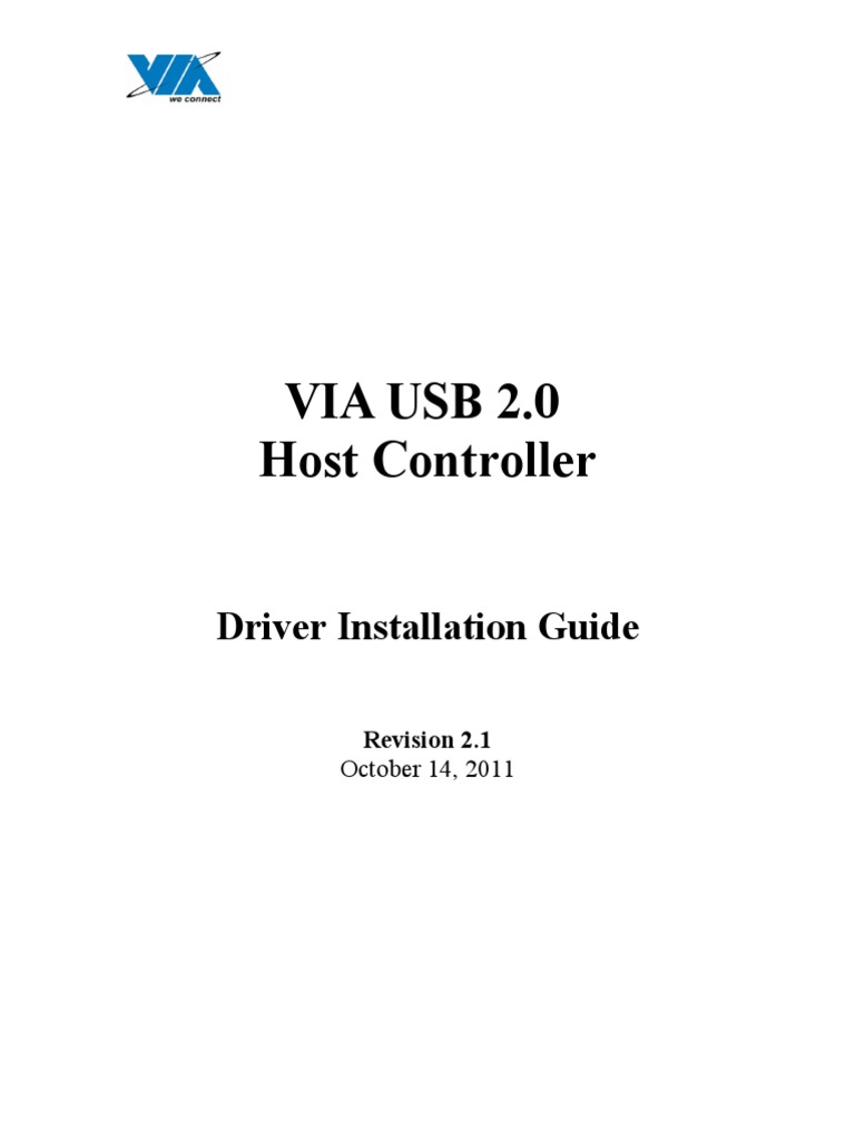 Via Usb 2.0 Host Controller: Driver Installation Guide | PDF | Installation (Computer Programs ...