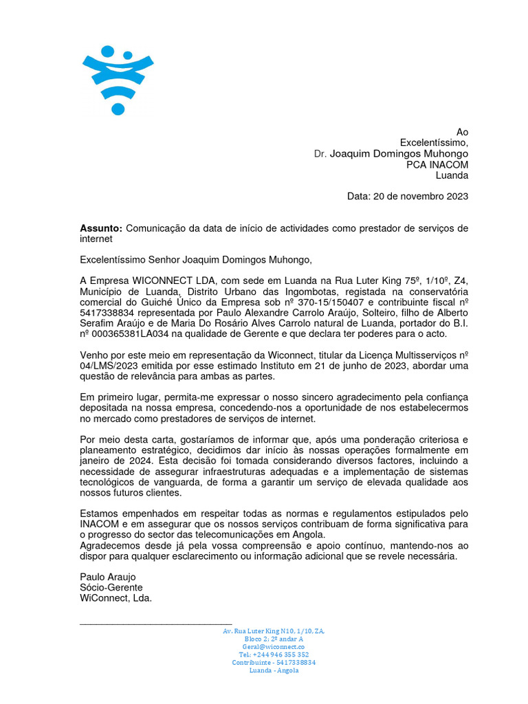 Carta Inacom | PDF | Economias