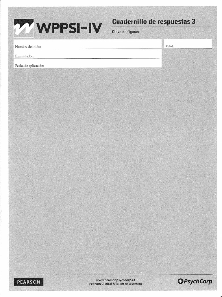 Cuadernillo de Respuesta 3 WIPPS-IV CLAVES DE FIGURAS | PDF