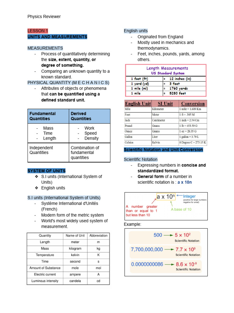 Physics Reviewer | PDF | Velocity | Euclidean Vector